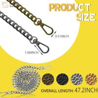 China Metal Crossbody Chain Strap with Hook Detachable Bag Replacement Strap 120cm Zinc Alloy for sale