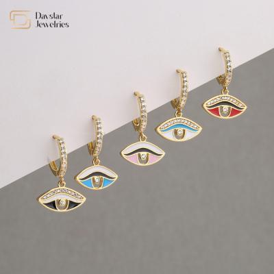 中国 Zircon stone Evil Eye Earrings Colorful Enamel Diamond For Women 販売のため