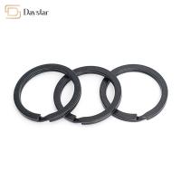 China Heavy Duty Metal Key Rings Flat Round Split Key Chains 25mm 304 Stainless Steel for sale