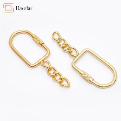 Cina Diy Keychain Crafts / Jewelry Making Metal Locking Carabiner Keychain With Jump Rings in vendita