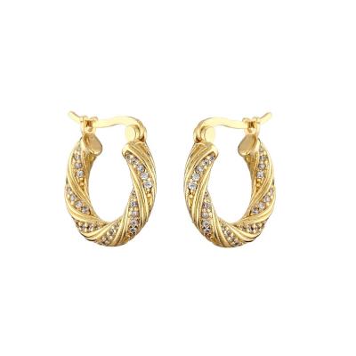 Cina 24K Chunky Gold Plated Hoop Earrings in vendita