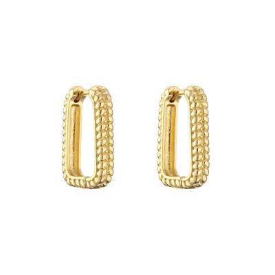Cina 24K Chunky Gold Plated Hoop Earrings in vendita