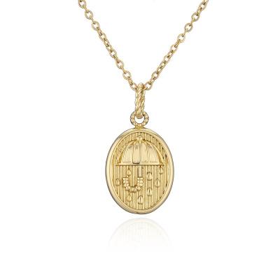 Cina collana d'annata del pendente della moneta 24K in vendita
