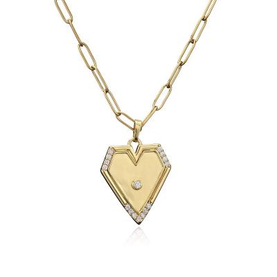 Cina Pendente della collana del Paperclip della catena a maglie dei gioielli dell'oro dell'OEM 24k per signora Gift Collar delle donne in vendita
