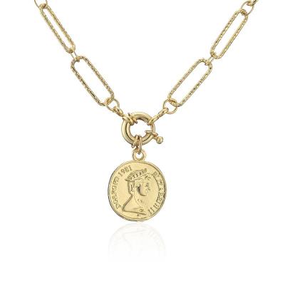 Cina Pendente della collana del Paperclip della catena a maglie dei gioielli dell'oro dell'OEM 24k per signora Gift Collar delle donne in vendita