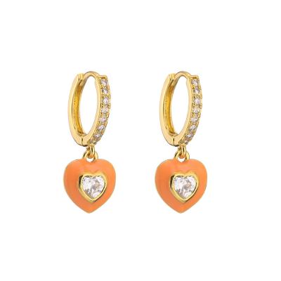 Cina Orecchini variopinti di zircone del pendente del cuore dei gioielli DIY dell'oro 18K in vendita