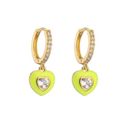 Cina Orecchini variopinti di zircone del pendente del cuore dei gioielli DIY dell'oro 18K in vendita