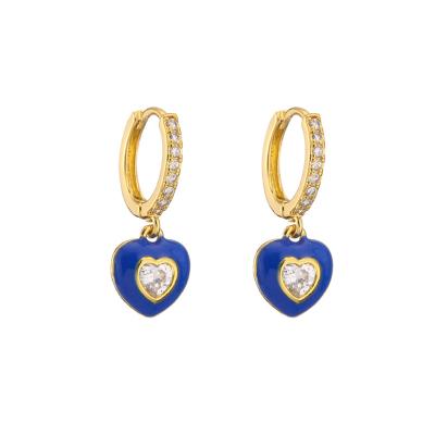 Cina Orecchini variopinti di zircone del pendente del cuore dei gioielli DIY dell'oro 18K in vendita