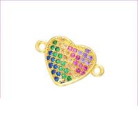 China Gold Plated Rainbow Micro-Set Zircon Connector for DIY Bracelet Jewelry Making 18x13mm for sale