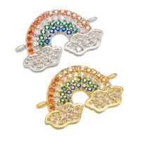 China Gold Plated Rainbow Micro-Set Zircon Connector for DIY Bracelet Jewelry Making 18x13mm for sale