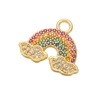 China Gold Plated Rainbow Micro-Set Zircon Connector for DIY Bracelet Jewelry Making 18x13mm for sale
