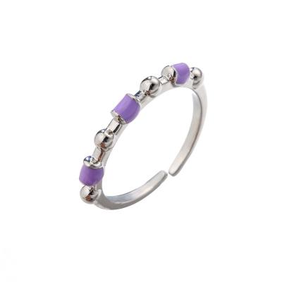 Cina Ragazze delle donne 925 regolabili aperti di Sterling Silver Jewelry Enamel Ring in vendita