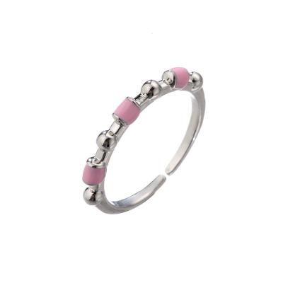 Cina Ragazze delle donne 925 regolabili aperti di Sterling Silver Jewelry Enamel Ring in vendita