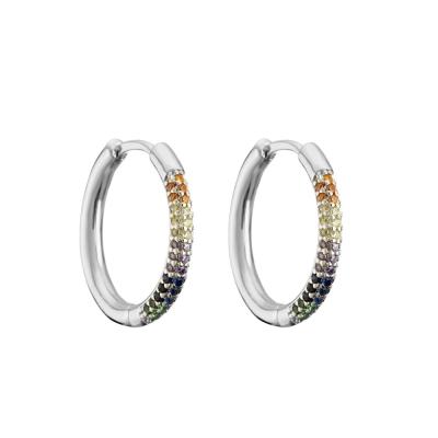 Cina Orecchini di Sterling Silver Jewelry Hoop Huggie del cristallo 925 unisex in vendita