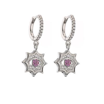 Cina Orecchino del cerchio della stella delle donne di DAYSTAR Sterling Silver Jewlery Zircon Crystal in vendita