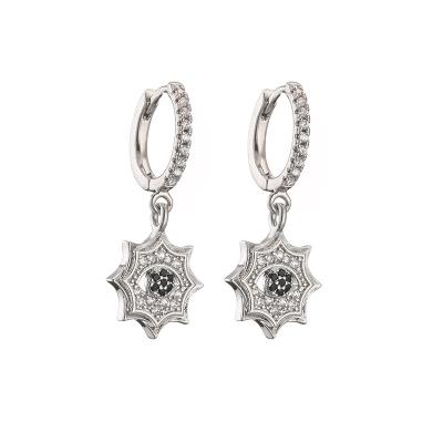 Cina Orecchino del cerchio della stella delle donne di DAYSTAR Sterling Silver Jewlery Zircon Crystal in vendita