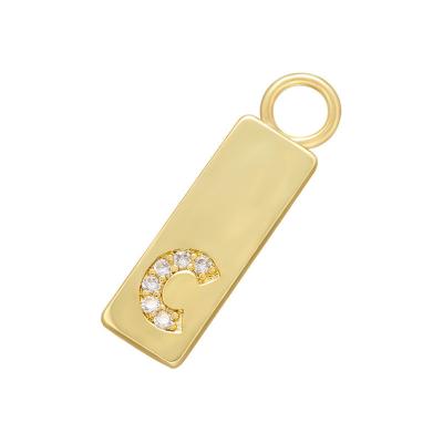 Cina Pendenti di incanto di zircone della lettera iniziale dei gioielli del pendente dell'oro di DIY 18K in vendita