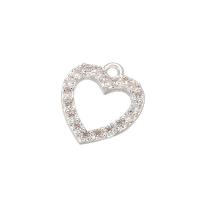 China 18K Gold Plated Micro Pave Heart Pendant CZ Zircon Charm for Jewelry Making 18mm for sale