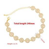 China 18k Gold Plated Smiley Face Zircon Necklace 45cm Chain for Women for sale