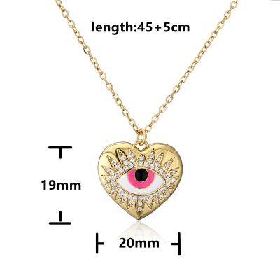 Cina 18K HA PLACCATO gli ORECCHINI del CUORE del DIAMANTE di INCANTO dell'OCCHIO del DIAVOLO E l'INSIEME della COLLANA in vendita