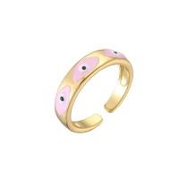 China Enamel Evil Eye Ring Gold Plated Adjustable Open Ring for Women for sale
