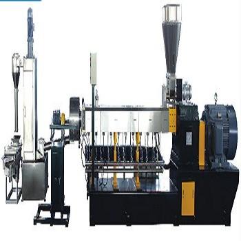 China Small Lab Scale Twin Screw Extruder Line with Double-screw Design and 62.4 mm Diameter for sale