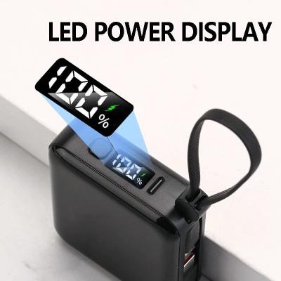 中国 ポータブルミニパワーバンク 10000mAh 35W超高速充電 パワーバンク LEDディスプレイ付き ダブルケーブルパワーバンク内蔵 販売のため