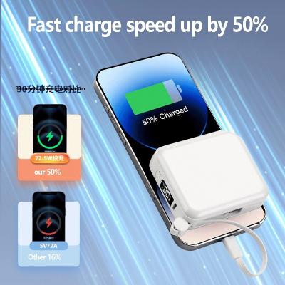 中国 ポータブルミニパワーバンク 10000mAh 35W超高速充電 パワーバンク LEDディスプレイ付き ダブルケーブルパワーバンク内蔵 販売のため