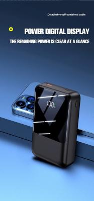 Cina 2024 NEW Power Bank 20000mAh Capacità 35W Super Fast Charging Power Bank Con Display LED Costruito in Power Bank a doppio cavo in vendita