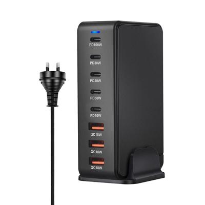 Cina 268W 100W Mutli Porti USB USB C Stazione di ricarica GaN Desktop PD 65watt Fast Charger Adapter per laptop in vendita