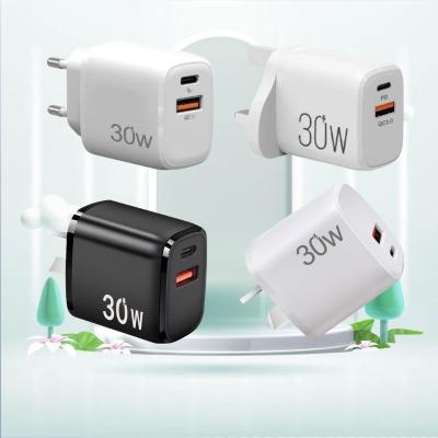 China 30W Duurzame Dual Port QC PD 3.0 Power Adapter Dubbele Fast Plug USB C Wandoplader Usb Charging Block voor I Phone Te koop