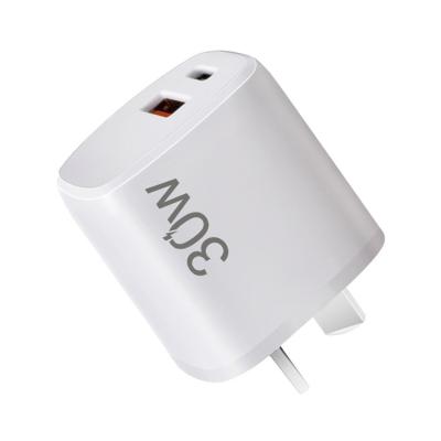 China 30W Duurzame Dual Port QC PD 3.0 Power Adapter Dubbele Fast Plug USB C Wandoplader Usb Charging Block voor I Phone Te koop