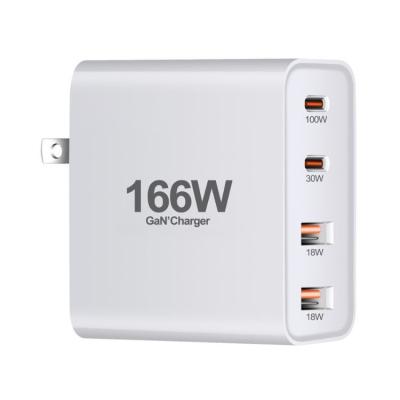 Cina USB Tipo C 130w 166w GaN Caricabatterie PD Carica rapida Adaptatore di alimentazione USB-c Carica rapida Adaptatori di alimentazione per portatili Caricabatterie da parete per macbook in vendita