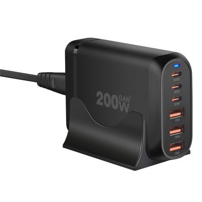 Cina XZH CD04 Led Display Gan Tech 6 porte Multi 120w Gan Super Mobile Fast Usb Phone Charger per cellulari Macbook Laptop in vendita