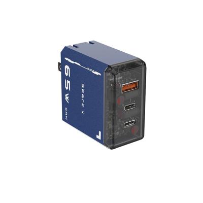 China PD Gan Charger Nieuwe Tech Opvouwbare Plug Superior Veilig 65w Snel opladen 2 poorten Usb-c Charger voor telefoon & laptop Te koop