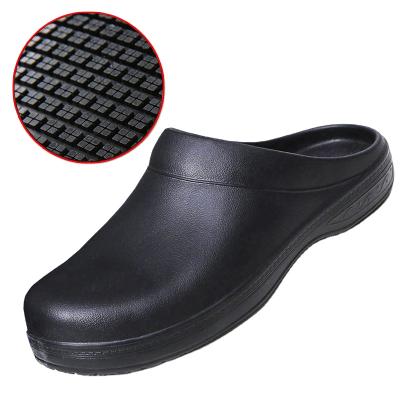 China Cheap Price Wear Resistant Anti Skid Non Slip Eva OEM Sole Brand Without Lace Chef Kitchen Safety Shoes for sale