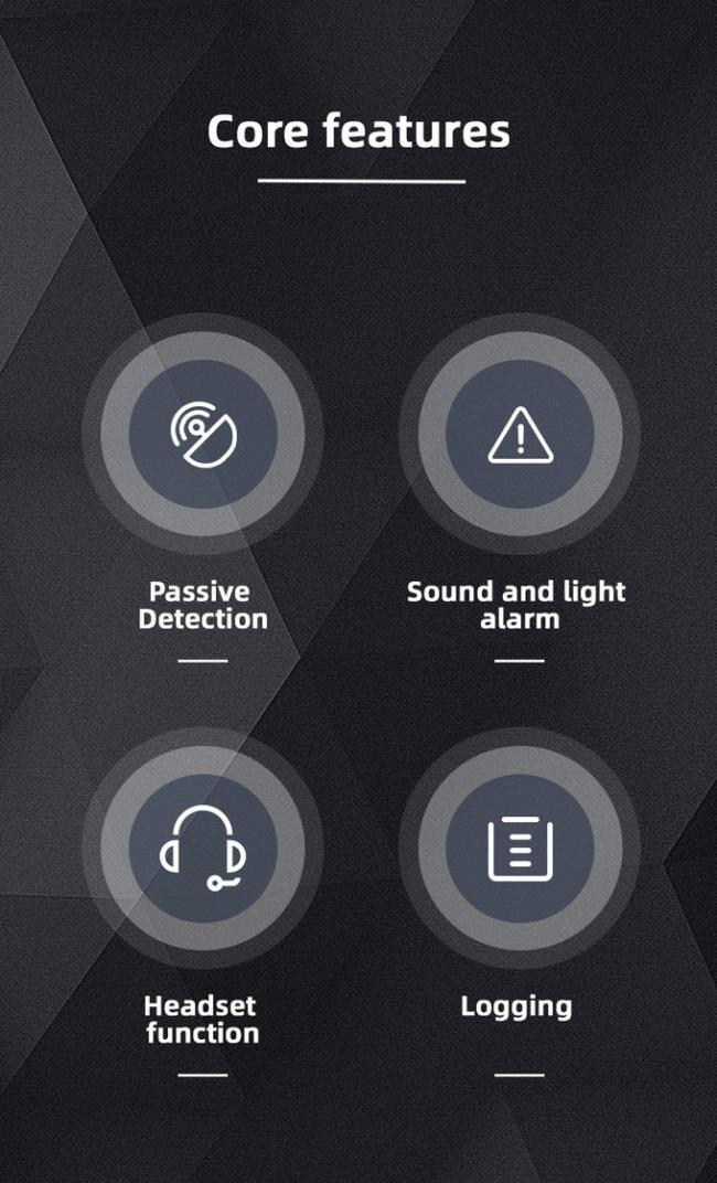 Portable Drone Detector top view showing control buttons