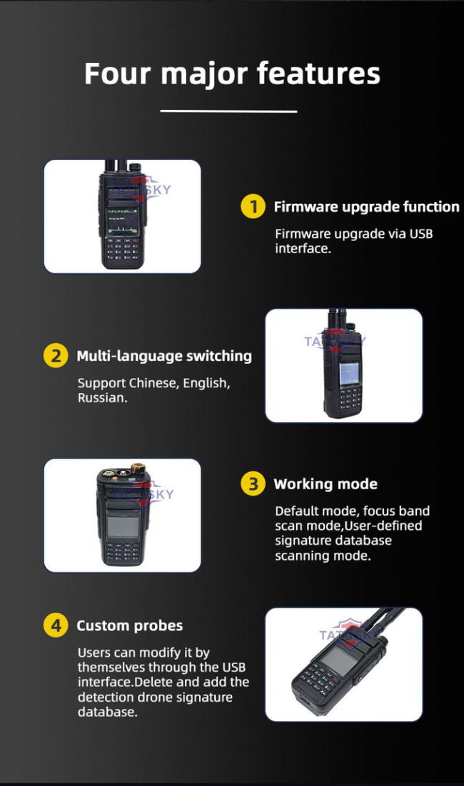Portable Drone Detector display showing detection interface