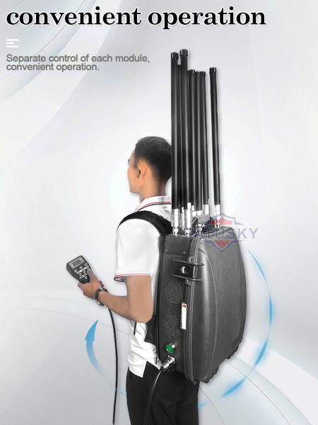 Quality Backpack Style High Power Drone Jammer System Custom With Full Band 433mHz-6GHz for sale