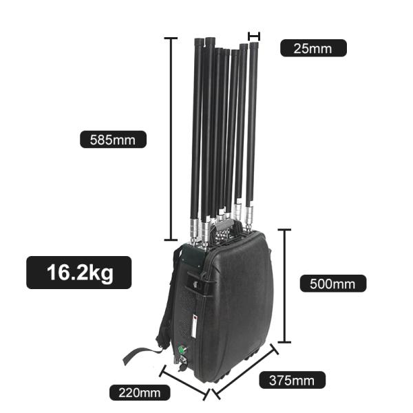 Quality Backpack Style High Power Drone Jammer System Custom With Full Band 433mHz-6GHz for sale