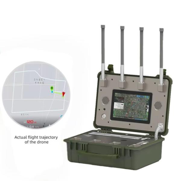 Quality 1.4GHz 2.4GHz Portable Drone Detector With 10km Full Band Black White Remote for sale