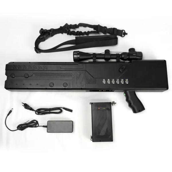 Quality Gun Type Anti Drone Device With 3KM Range Portable Jammer Handheld 900M 1.2G 1 for sale