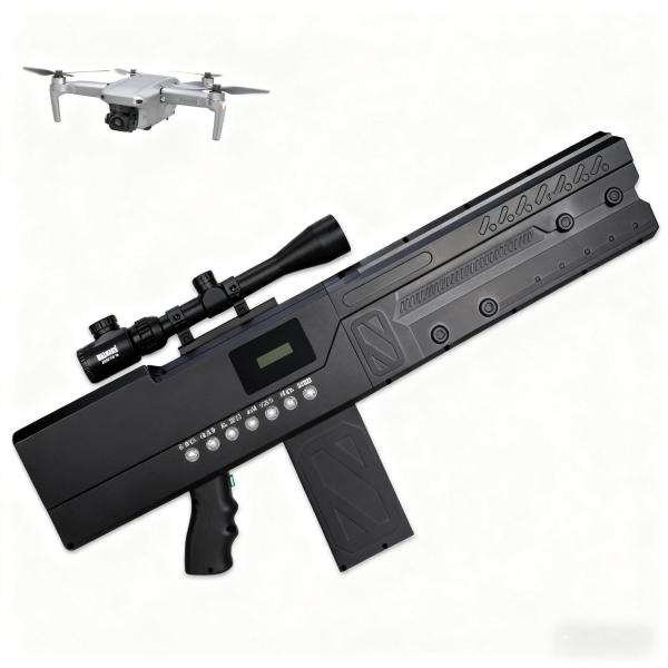 Quality Gun Type Anti Drone Device With 3KM Range Portable Jammer Handheld 900M 1.2G 1 for sale