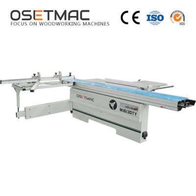 China OSETMAC MJ6130TY Manual Lifting Sliding Table Panel Saw for Wood Cutting for sale