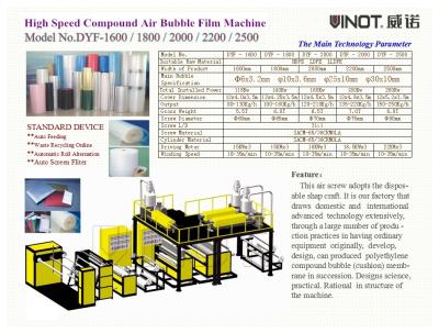 Cina Macchina composta ad alta velocità di produzione cinematografica della bolla di aria di serie di Vinot DYF per la larghezza 2500mm DYF-2500 in vendita