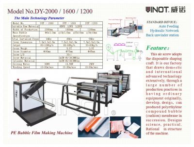 Cina Serie di macchina di produzione cinematografica della bolla di aria su misura con il modello no DY-1200 di specificazione ɸ30x10mm della bolla in vendita