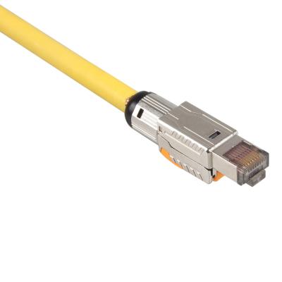 China LSZH Ethernet Cat 8 Lan Cable S/FTP 22AWG Double Shielded Yellow Color for sale