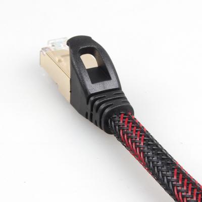 Cina Bene durevole bianco nero di nylon intrecciato del gatto 7 del cavo della toppa di Ethernet resistente alle intemperie in vendita