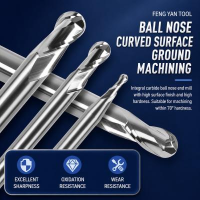 China Integral metal ceramic ball blade milling with two edges and two edges, high hardness and high smoothness mirror steel parts R1-R8 for sale