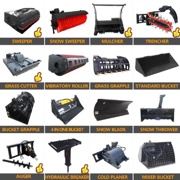 Quality Hydrostatic Mini Skid Steer Loader for Construction CE EPA Certified and Four for sale